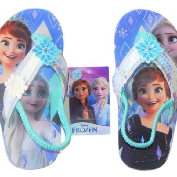 Disney | Shoes | Disney Frozen Light Up Flip Flops Sandals Toddler ...